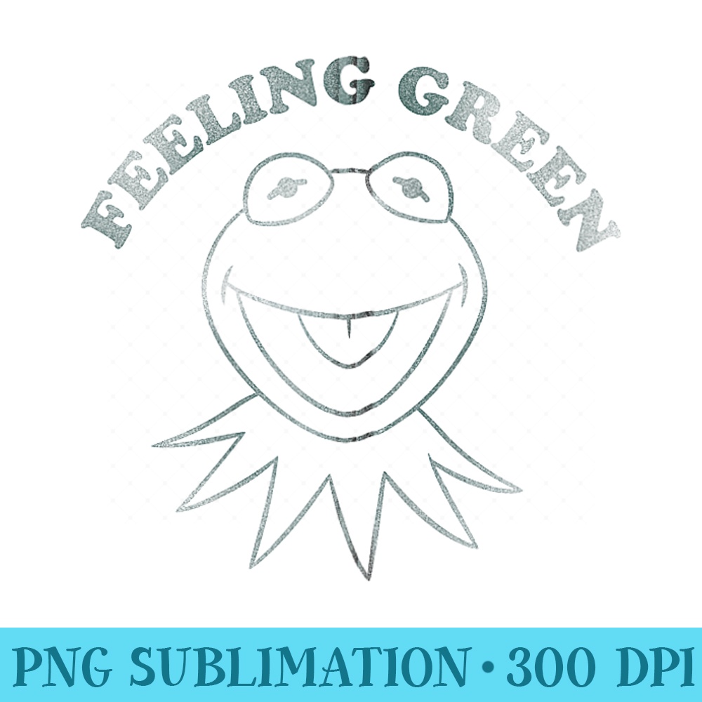 Disney The Muppets Feeling Green Kermit Face Outline Vintage | Inspire ...