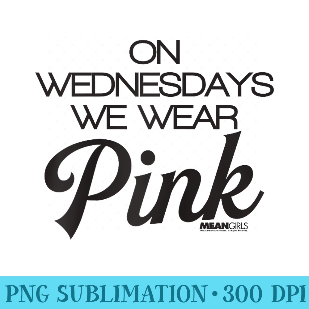 Mean Girls On Wednesdays We Wear Pink Logo Text Raglan Baseb | Inspire ...