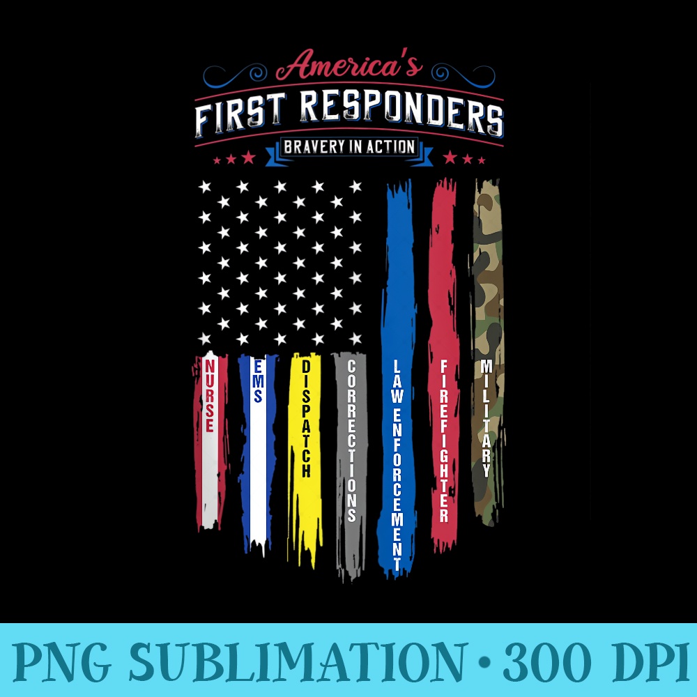 Americas First Responders Flag Support American Heroes - Tra | Inspire ...