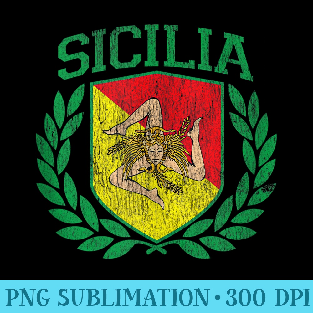 SICILY Sicilia Flag and Shield Trinacria Sicilian Flag - Dow | Inspire Uplift