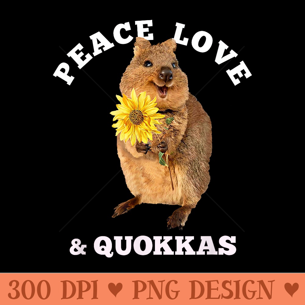 Cute kawaii quokka Peace Love Sunflower - Transparent PNG Cl | Inspire ...