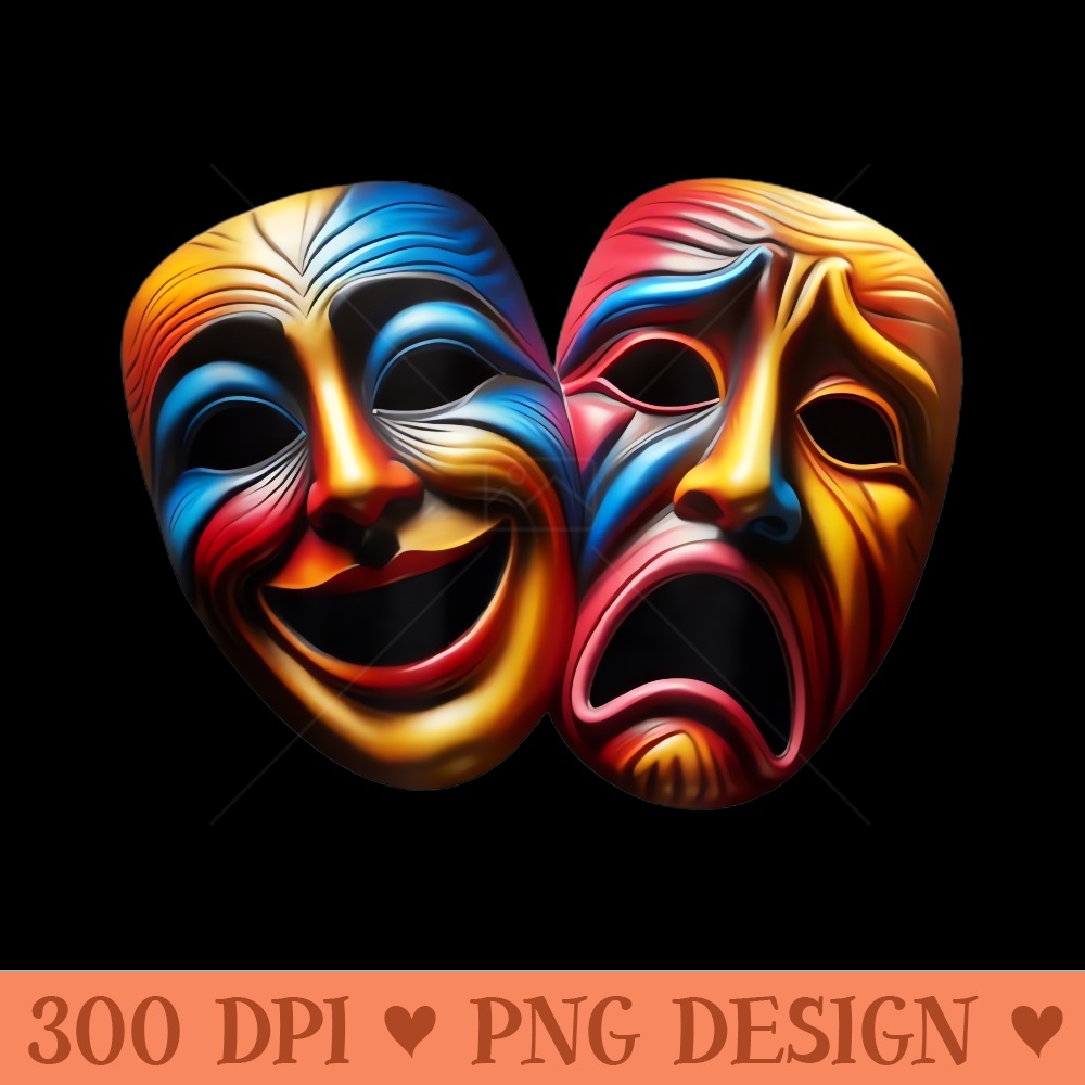 Drama Theater Masks Comedy and Tragedy - PNG Templates | Inspire Uplift