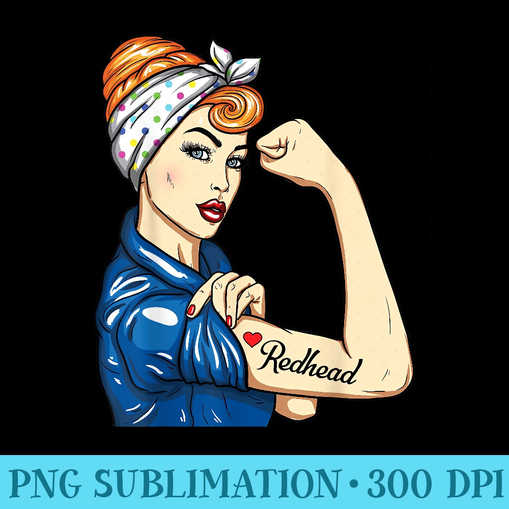 Redhead Tattoo Rosie the Riveter Ginger Pride - Transparent | Inspire ...