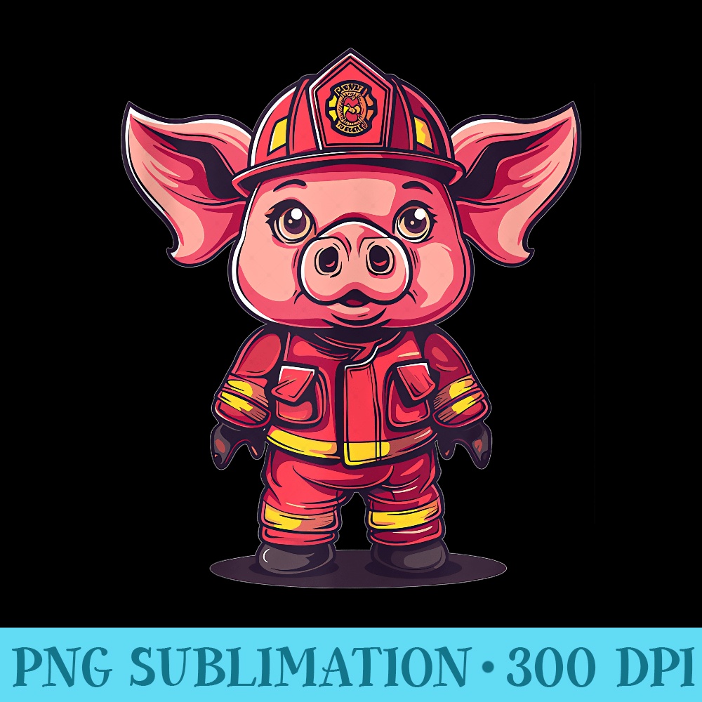 Pig Firefighter I Firefighter - High Quality PNG Download | Inspire Uplift
