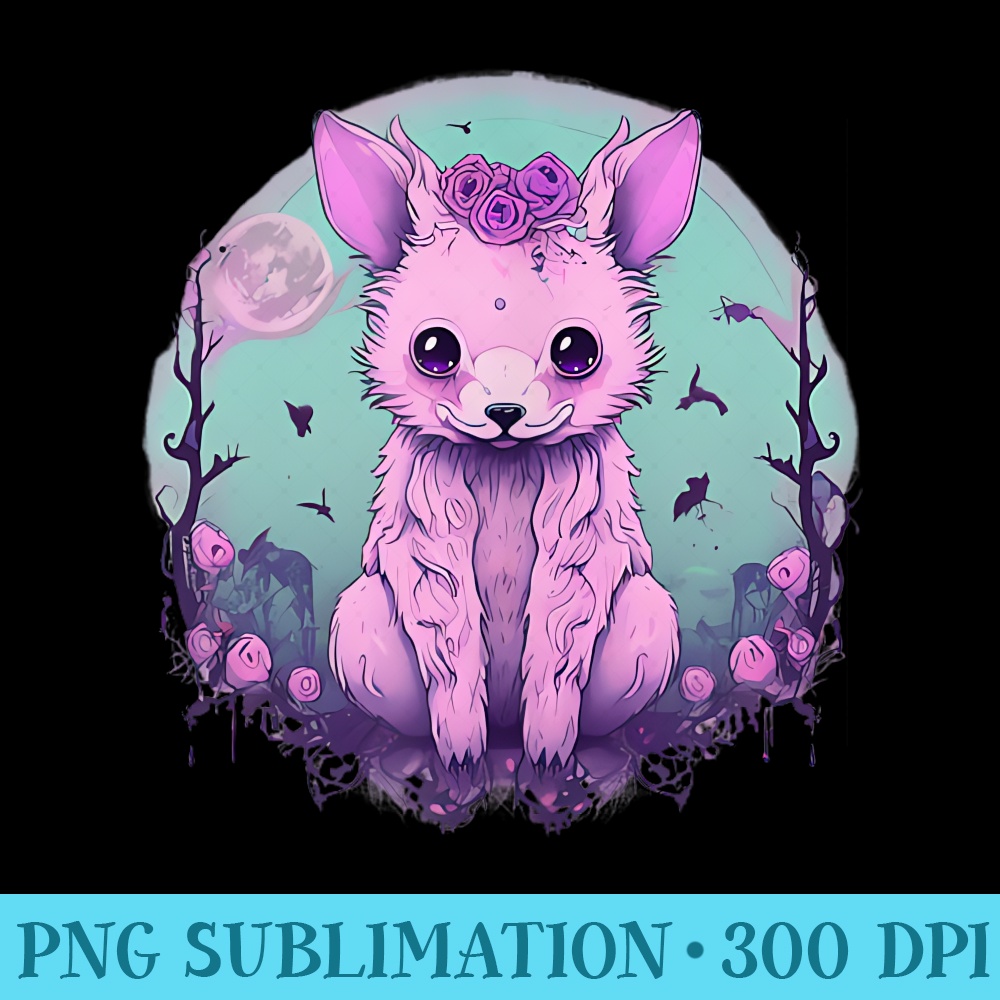 Pastel Goth Kawaii Cute Creepy Goth Animal - PNG Clipart Dow | Inspire ...