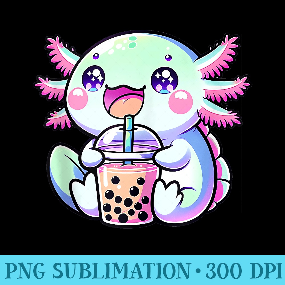 Axolotl Bubble Boba Tea Anime Cute Kawaii Axolotl nage - Sub | Inspire ...