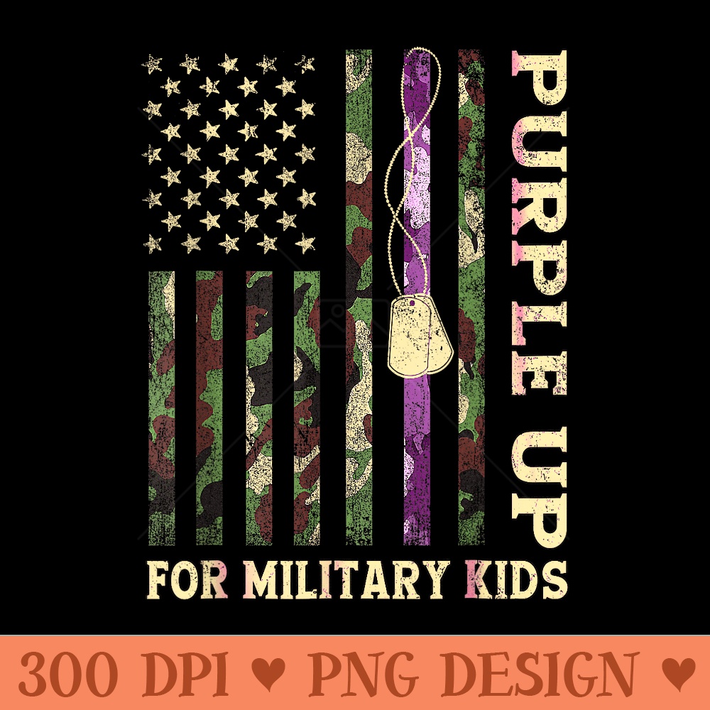 Purple Up For Military Military Child Month USA Flag - Subli | Inspire ...