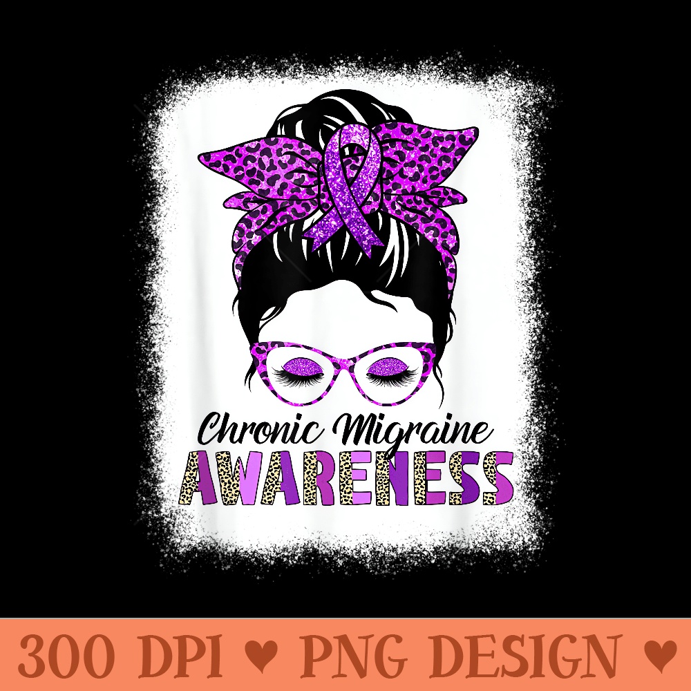 Messy Bun Purple Ribbon Chronic Migraine Awareness - Printab | Inspire ...