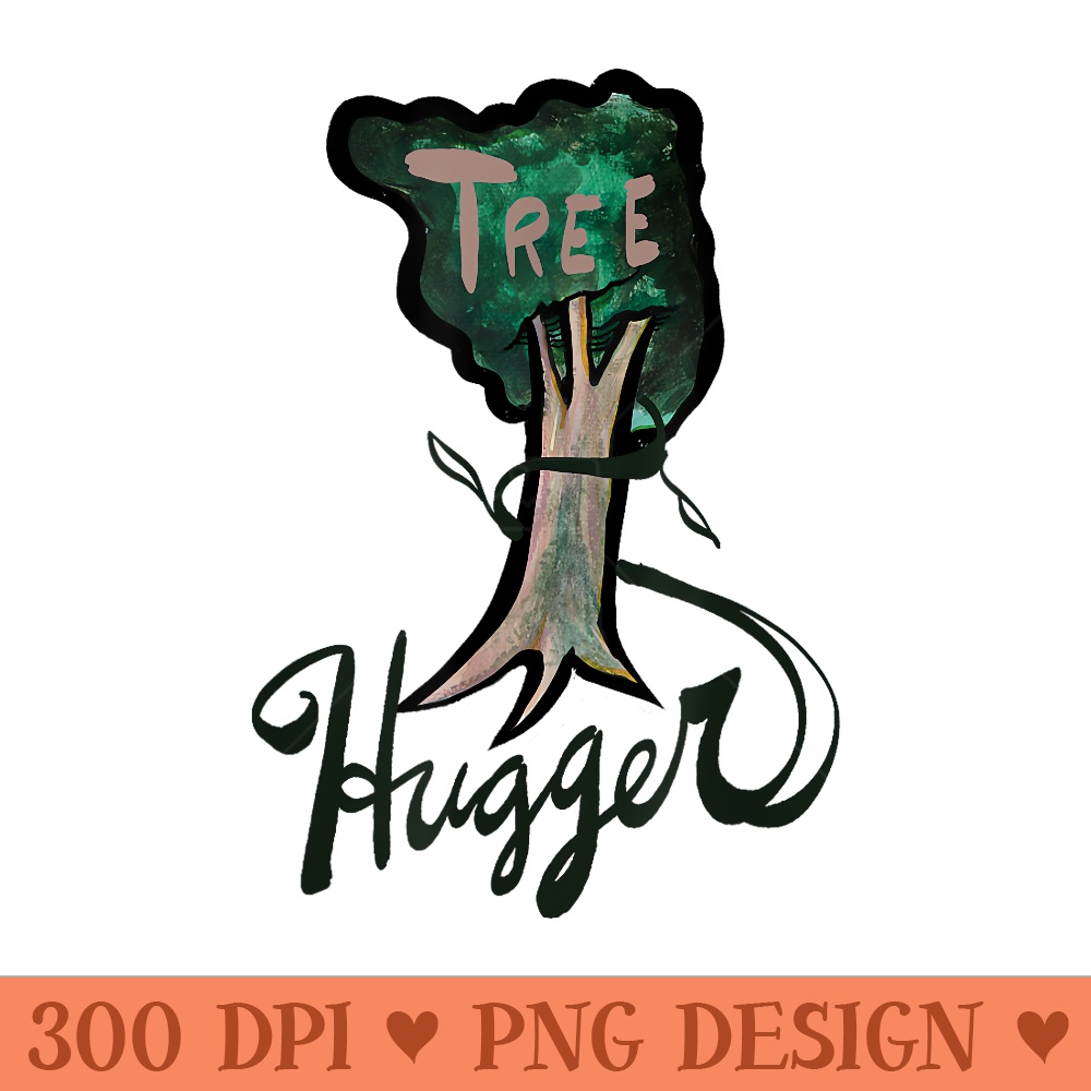 Tree Hugger Tree artwork - Printable PNG Graphics | Inspire Uplift