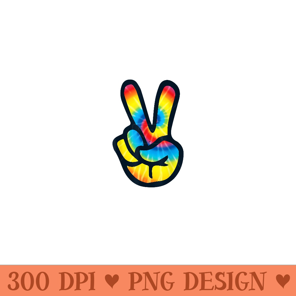Tie Dye Peace Sign Hand T V Symbol 60s 70s 80s - Modern PNG | Inspire ...