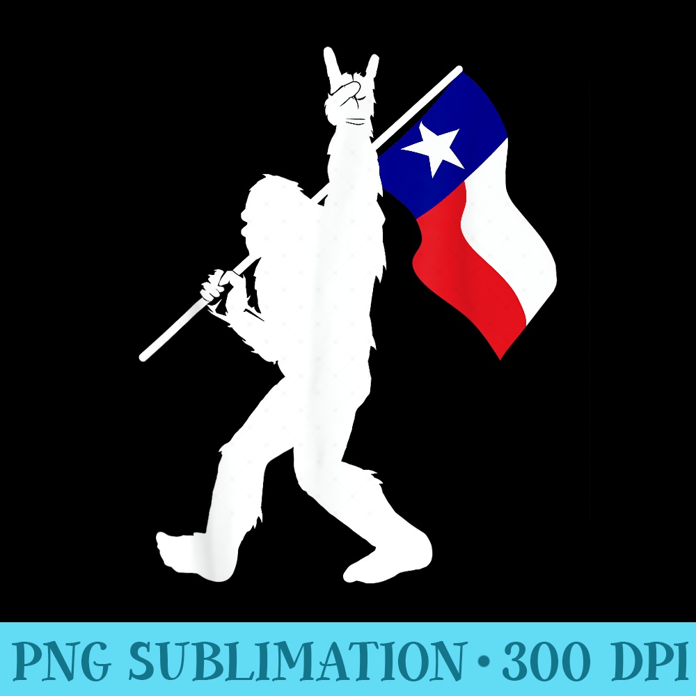 State of Texas Flag Bigfoot Rock On for Sasquatch Hunter - P | Inspire ...