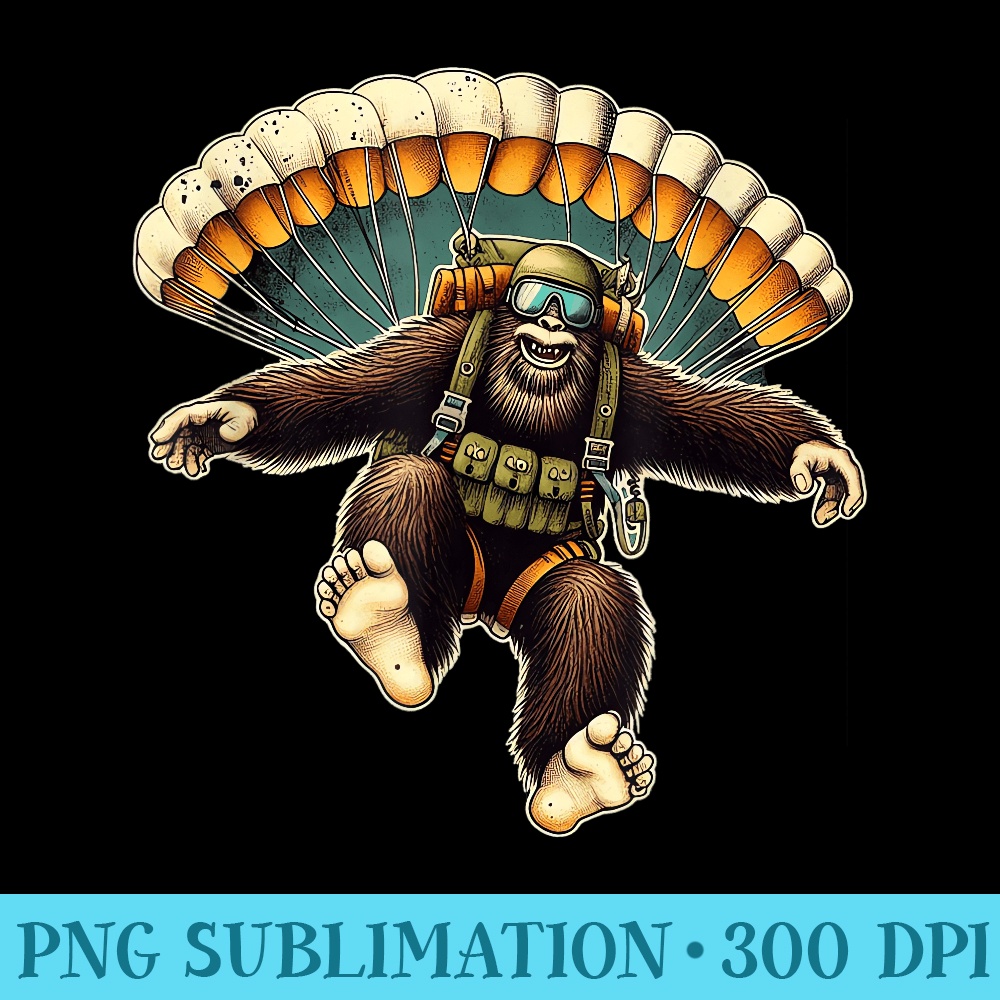Bigfoot Parachuting Skydiver Funny Skydiving Lovers - Exclus | Inspire ...