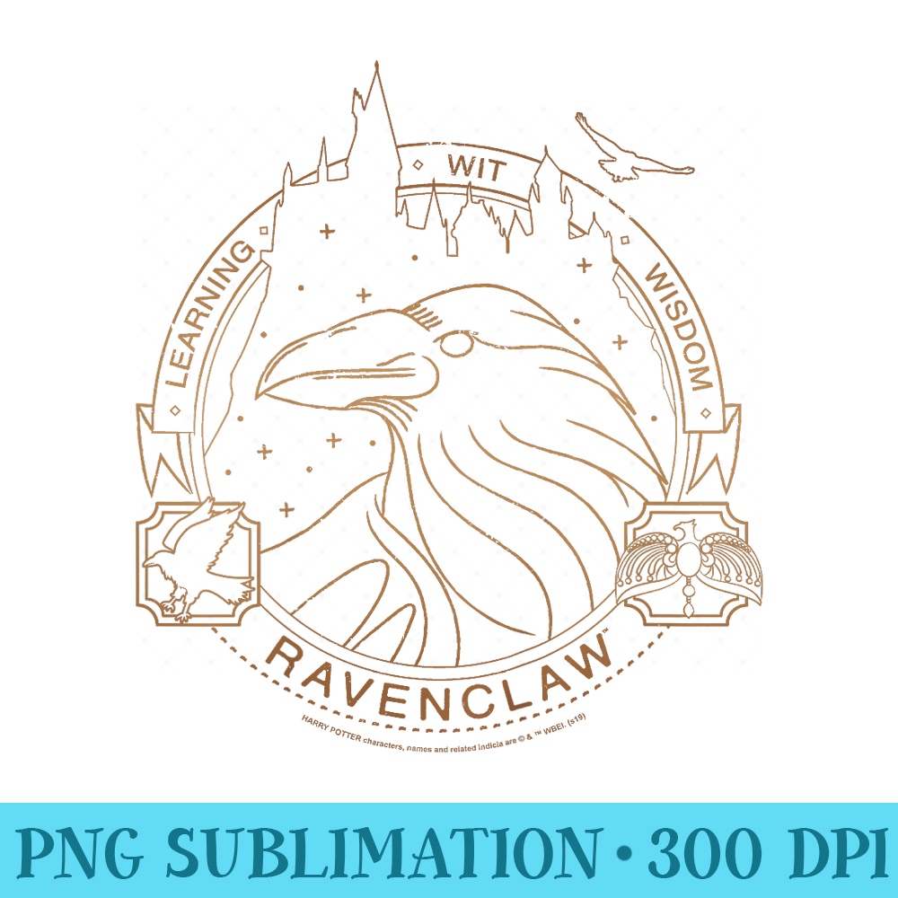 Harry Potter Ravenclaw Line Art Logo - Printable PNG Graphic - Inspire ...
