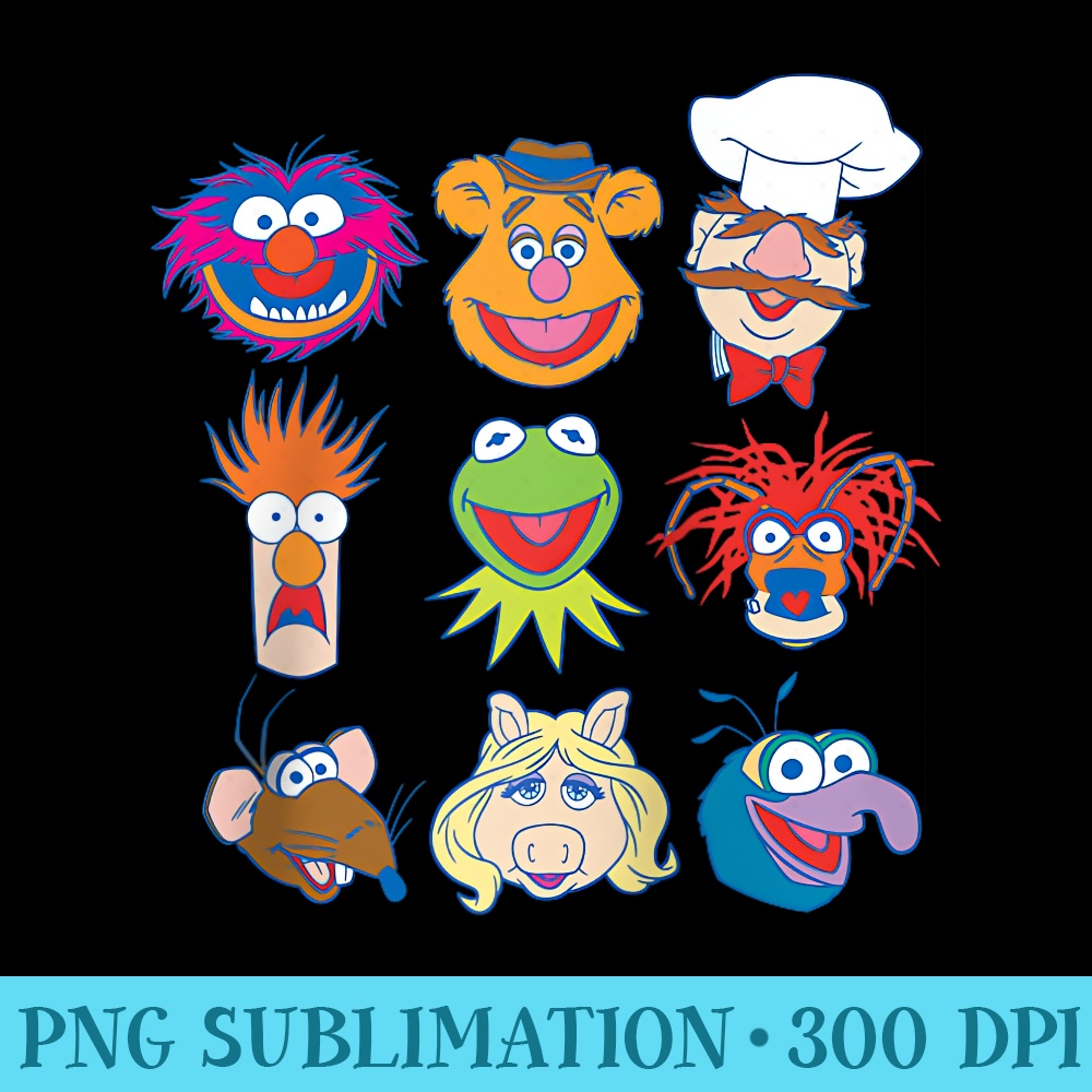 Disney The Muppets Classic Characters Group Shot Logo Raglan | Inspire ...