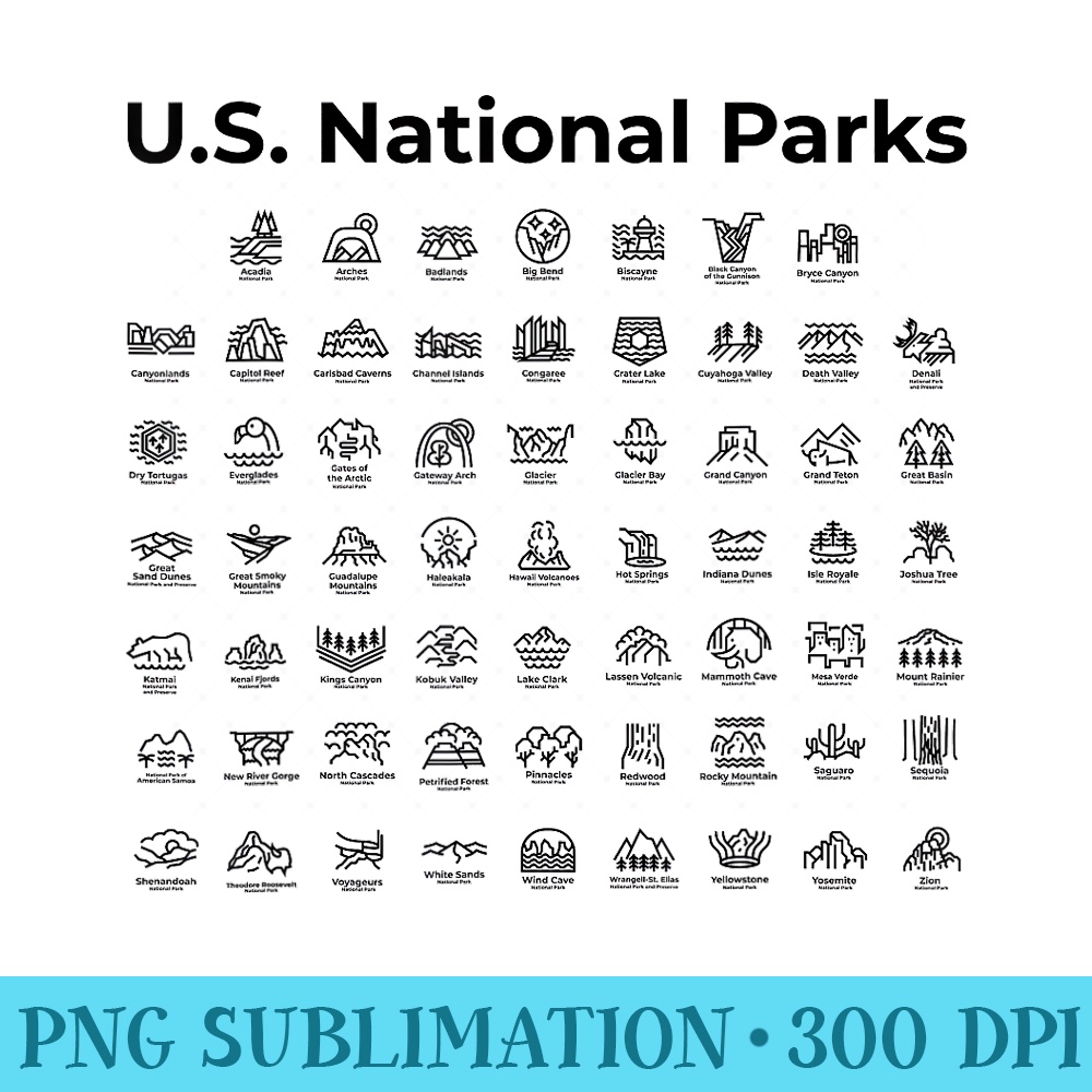National Park Icons - High Resolution PNG Picture | Inspire Uplift