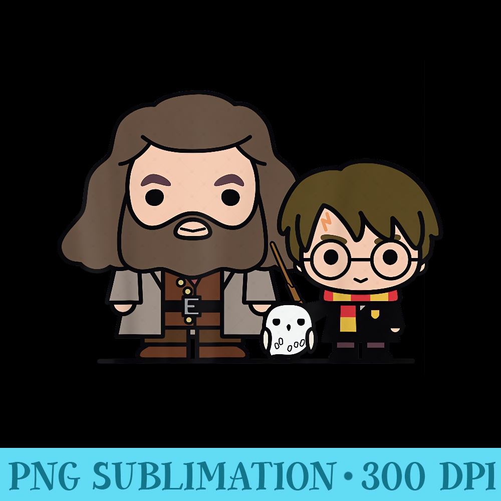 Harry Potter Hagrid Hedwig And Harry Cute Cartoon - Digital | Inspire ...