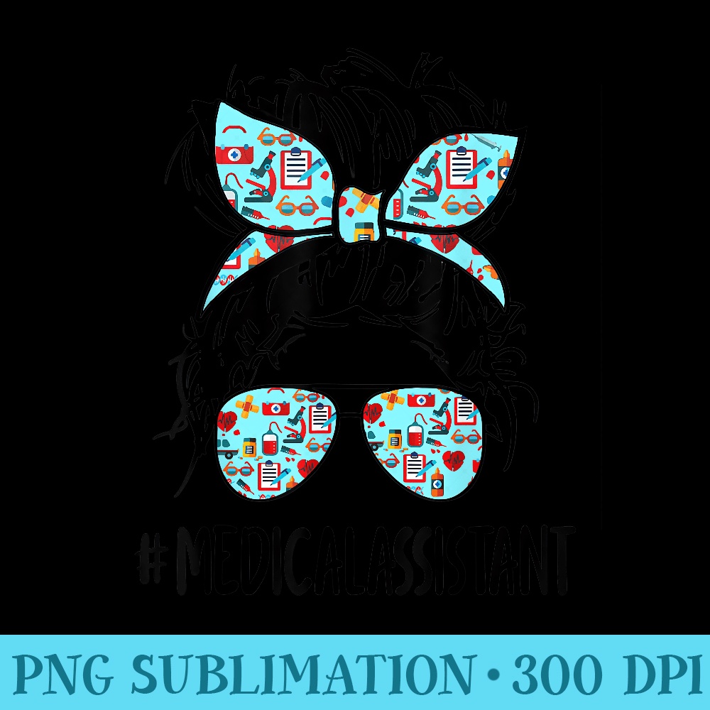 Messy Hair Woman Bun Medical Assistant Nurse Life - PNG Imag | Inspire ...