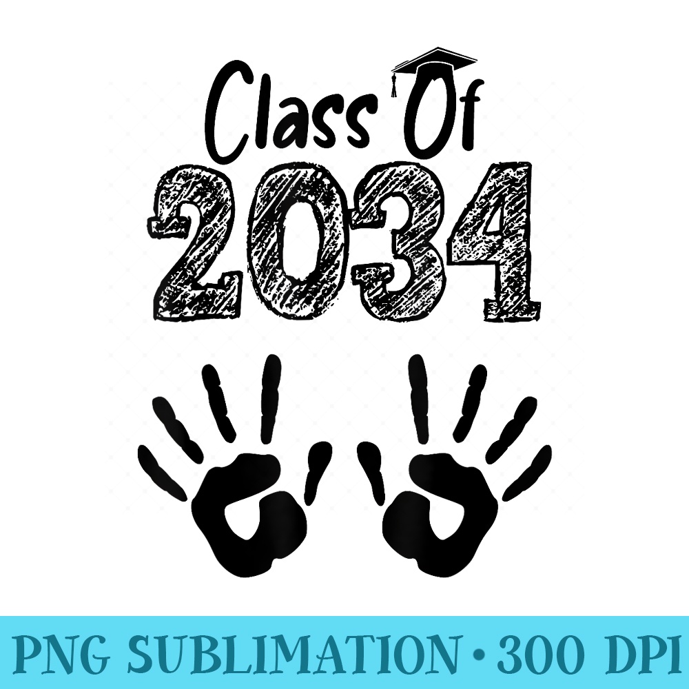 Class of 2034 Grow With Me Handprint On Back PreK Girl - Tra | Inspire ...