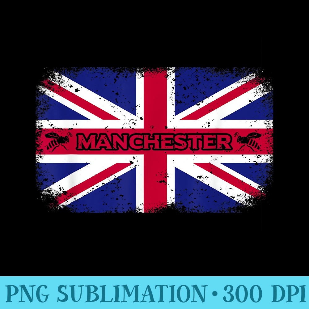 Manchester England Britain Flag Bee Symbol Lover - Download | Inspire ...