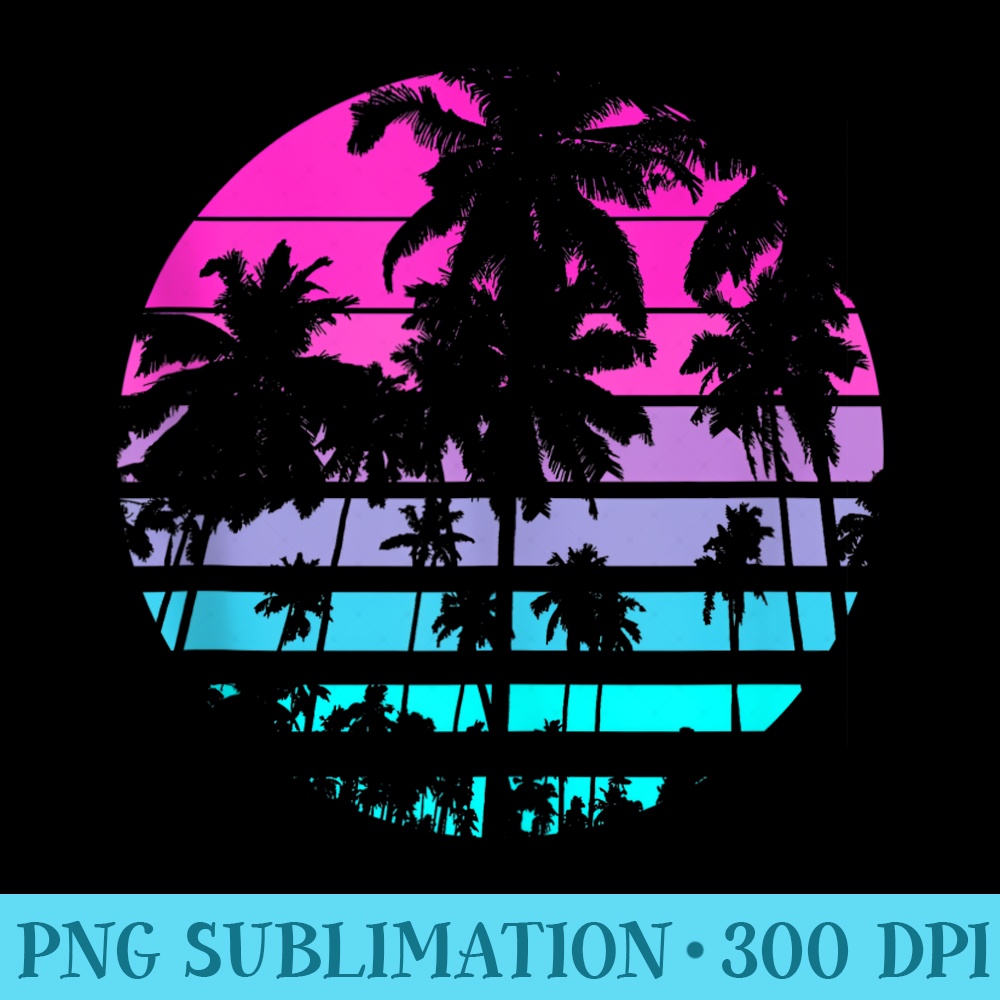 Retro Eighties 80s 90s Beach Style design with palm trees - | Inspire ...
