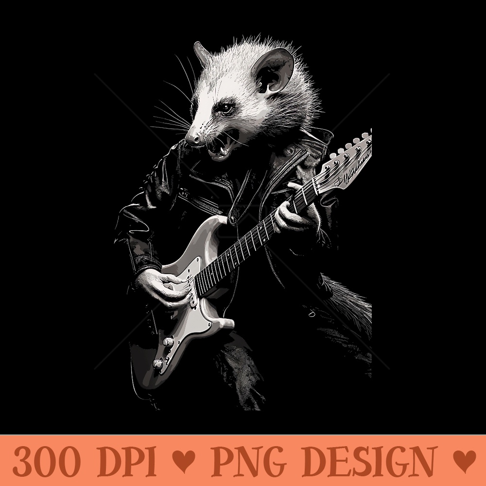 Opossum playing the electric guitar, possum Premium - Printa | Inspire ...