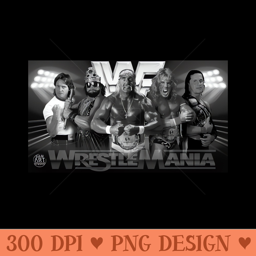 Black and White WWF 90s - Sublimation templates PNG | Inspire Uplift