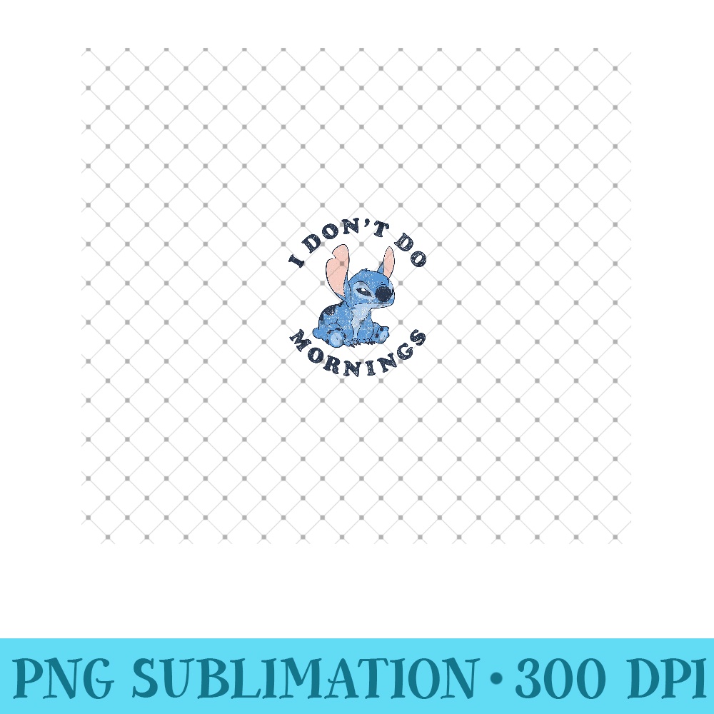 Disney Lilo & Stitch I Don't Do Mornings Quote Grumpy Logo P | Inspire ...
