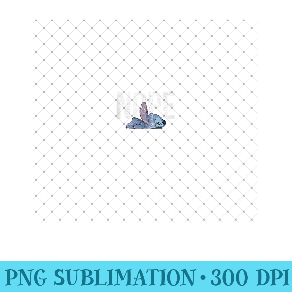 Disney Lilo & Stitch Big NOPE Laying Down - High Quality PNG | Inspire ...