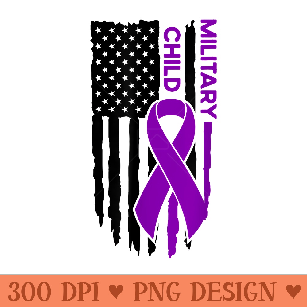 Military Child American Flag T- Purple Up For Military - Hig | Inspire ...