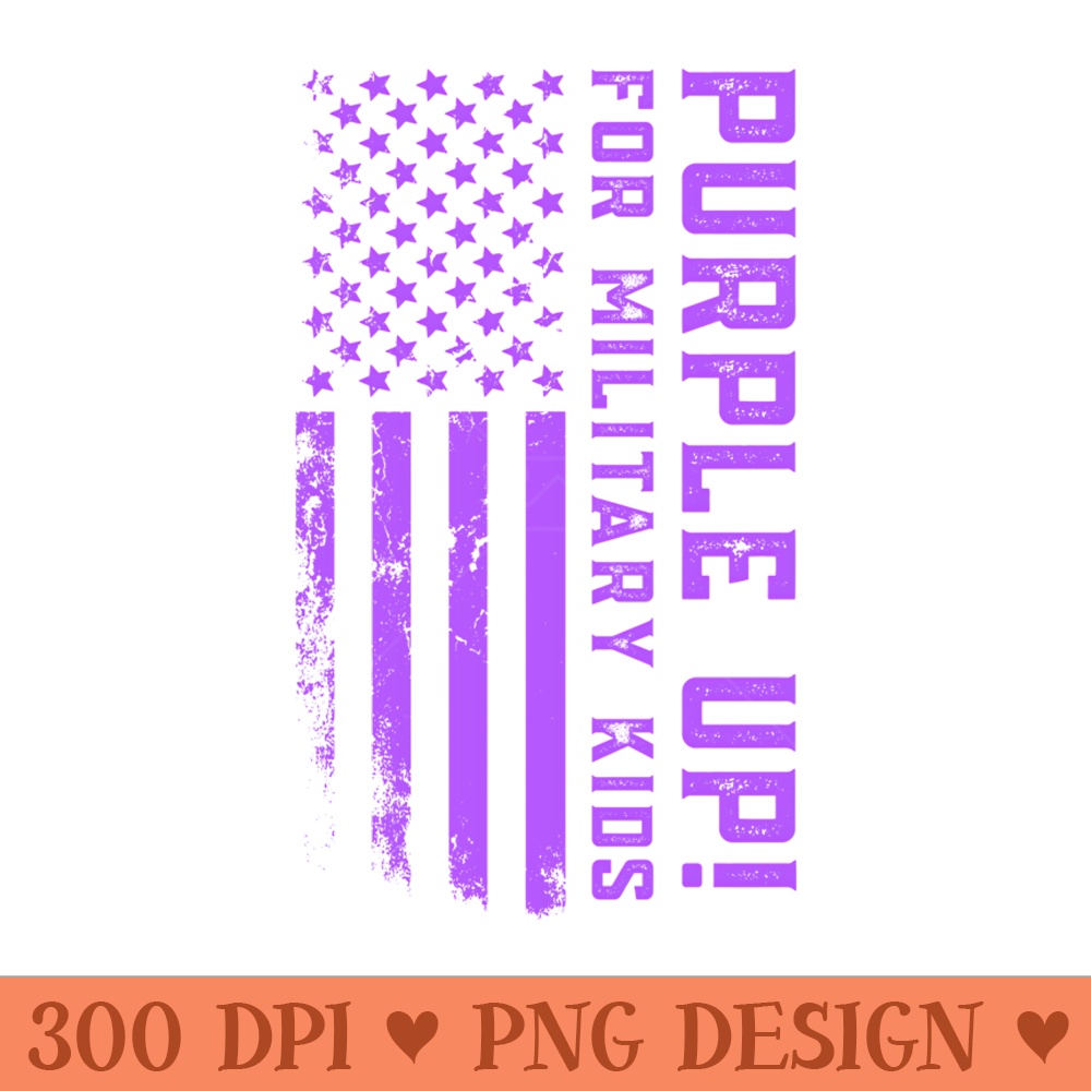 US Flag Purple Up for Military - Sublimation PNG download | Inspire Uplift
