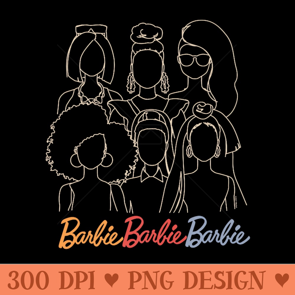 Barbie - Hairstyles Outline Premium - PNG design assets | Inspire Uplift