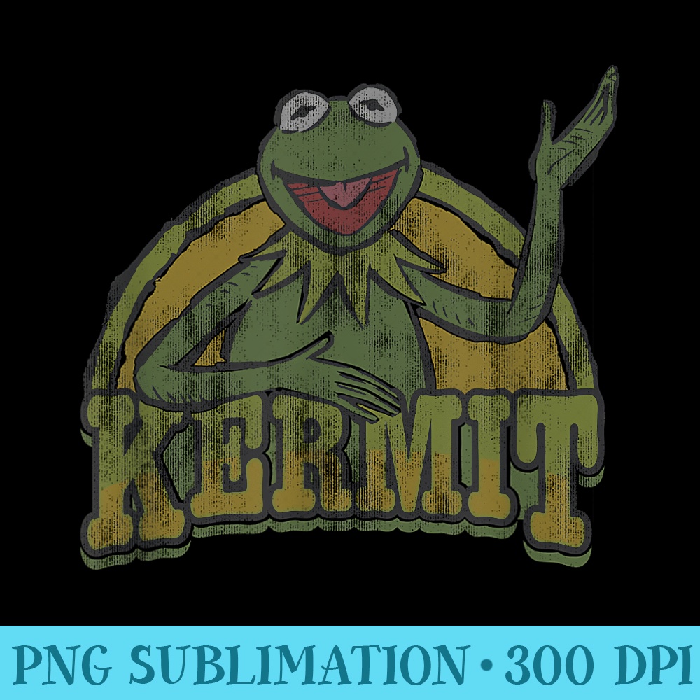 Disney The Muppets Vintage Retro Kermit The Frog Smile Logo | Inspire ...