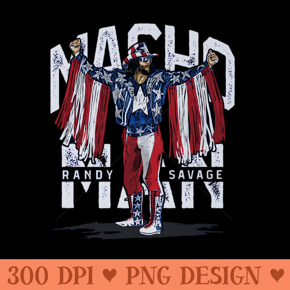 Macho Man Stars And Stripes - Sublimation PNG Designs - High | Inspire ...