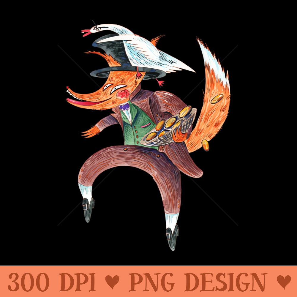 The sly fox and the goose with golden eggs - Sublimation PNG | Inspire ...