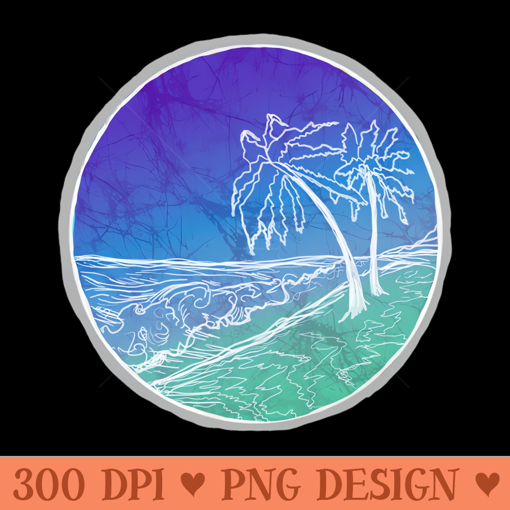 Beach and Palm Trees Batik style Album Grateful Dead PNG - P | Inspire ...
