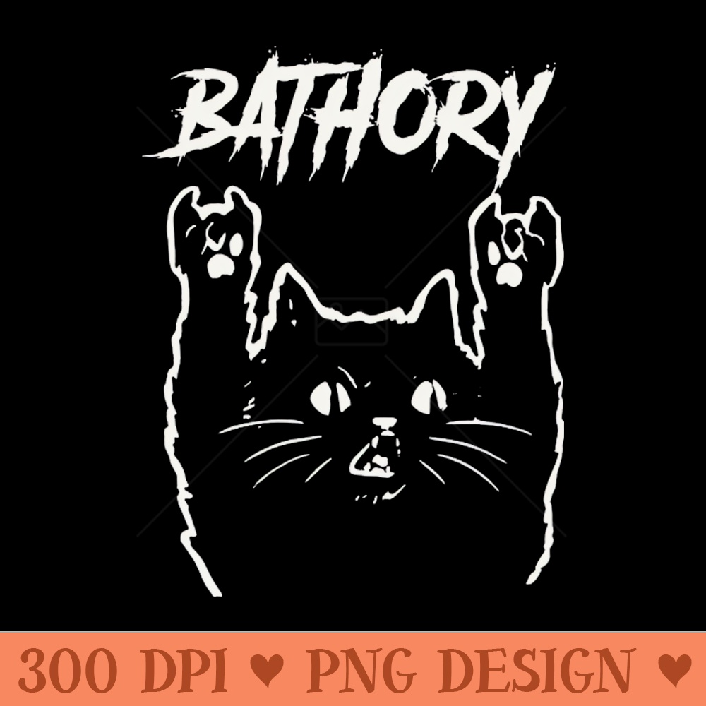 bathory metal cat - PNG Art Files - Instant Download | Inspire Uplift