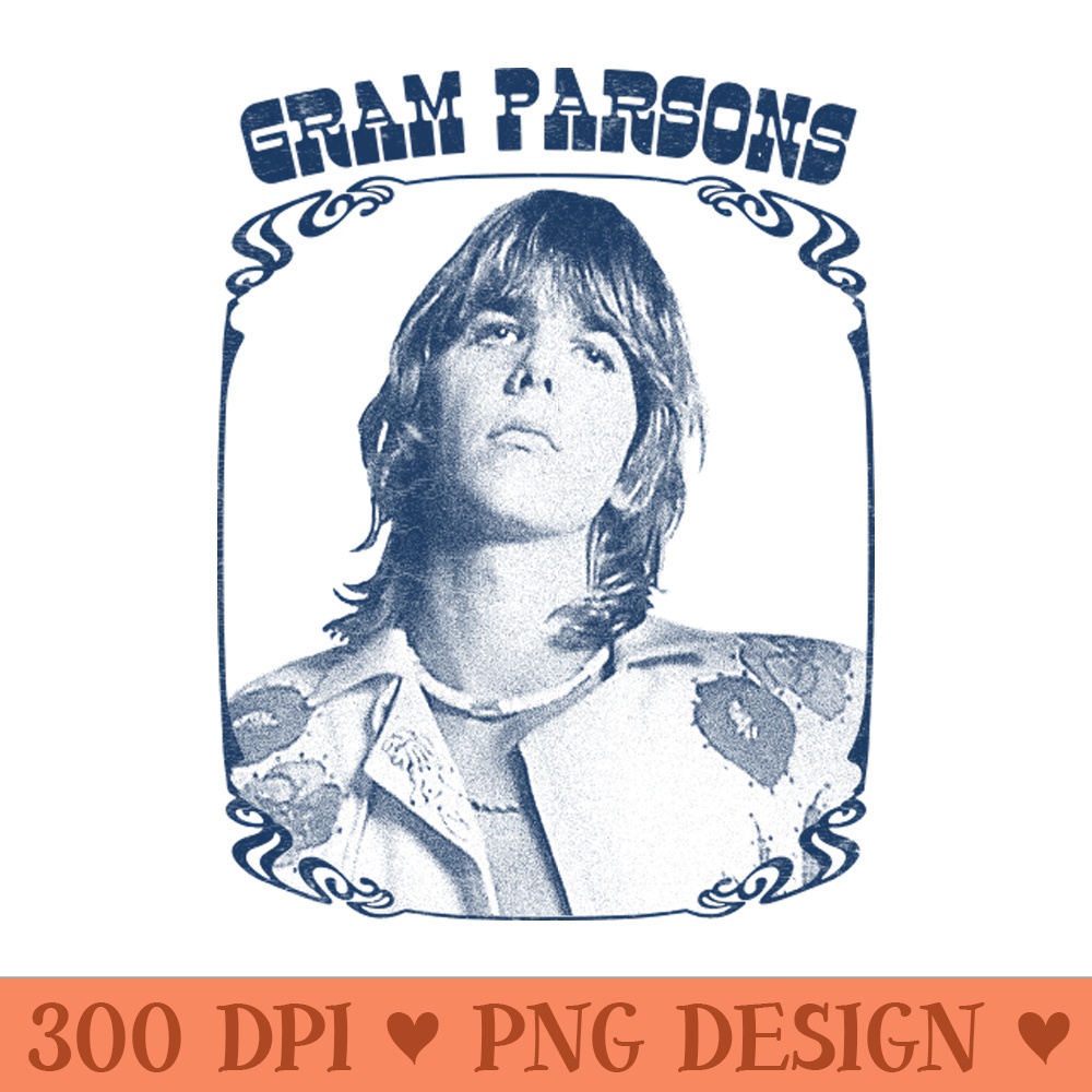 Gram Parsons Retro FadedStyle Fan Art Design - PNG Download | Inspire ...