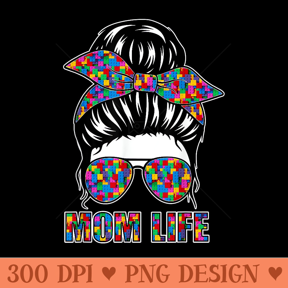 Mom Life Messy Bun Master Builder Birthday Building Block - | Inspire ...