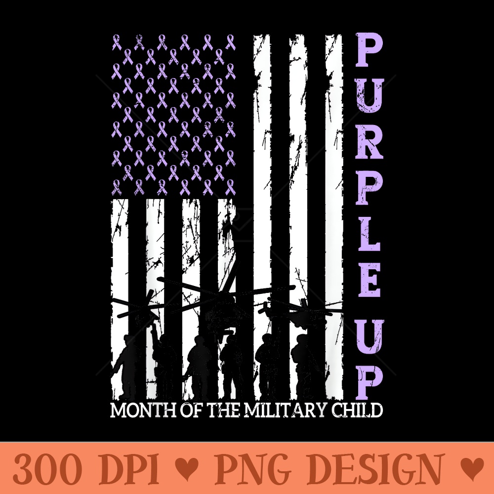 Purple Up Military Military Child Month US Flag - PNG Sublim | Inspire ...