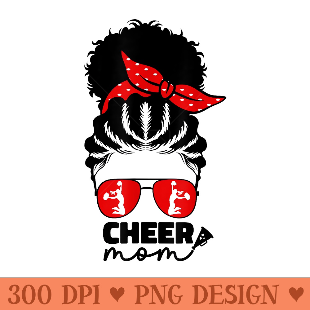 Black African American Cheer Mom Cheerleader Mom Messy Bun - | Inspire ...