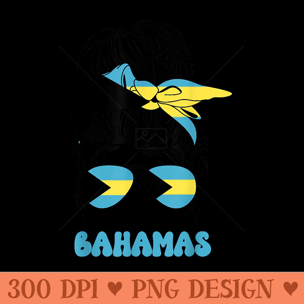 Bahamas Women Messy Bun, Proud Bahamas Flag For Girls - Subl | Inspire ...