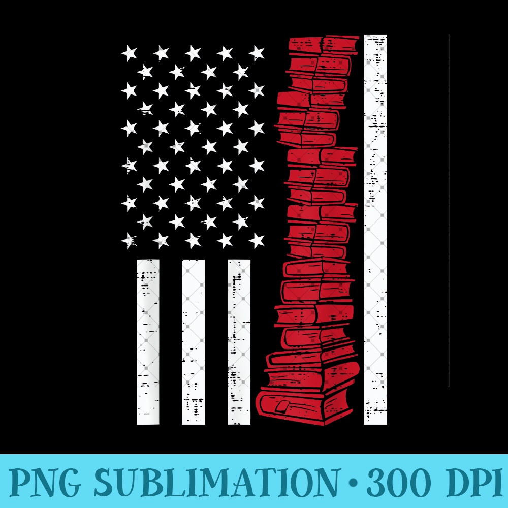 America Flag Read Book Reading Librarian - PNG Graphics | Inspire Uplift