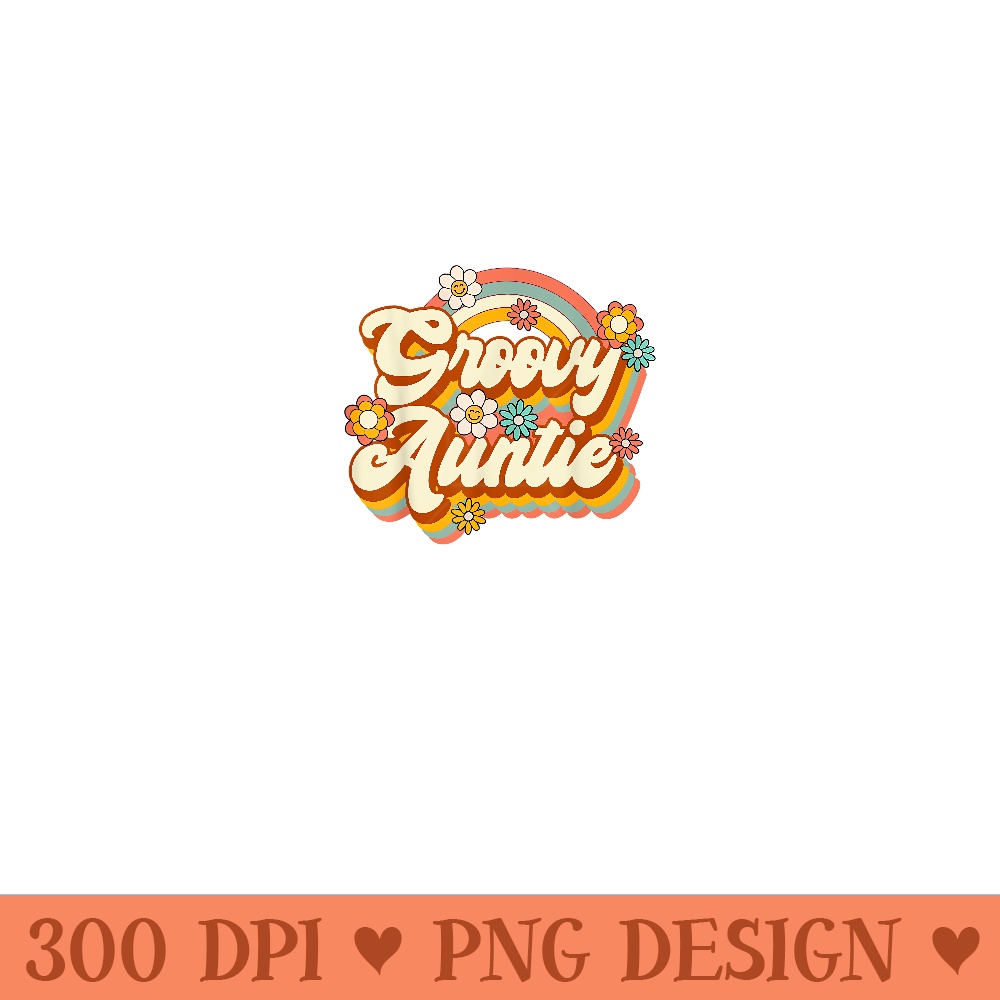 Retro Groovy Auntie Family Birthday 60s 70s Hippie - Sublima | Inspire Uplift