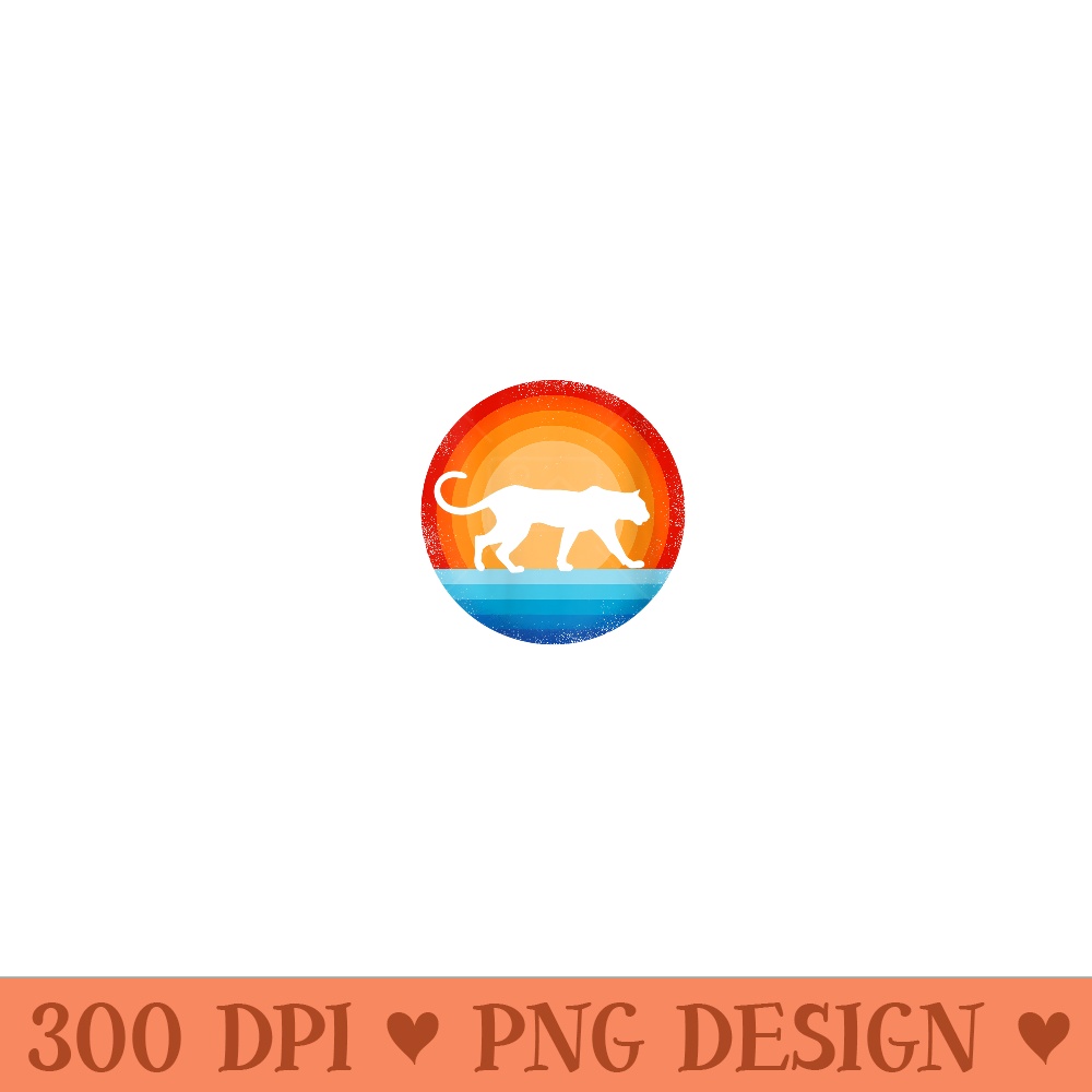 Womens Cougar Retro Vintage 60s 70s Sunset Mammal Animal - S | Inspire ...