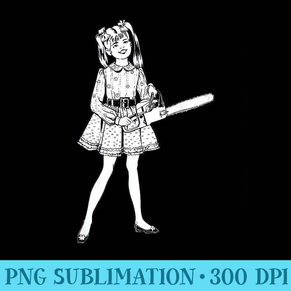 Horror Chainsaw Girl Punk Goth Scary Spooky Halloween - Prin | Inspire ...