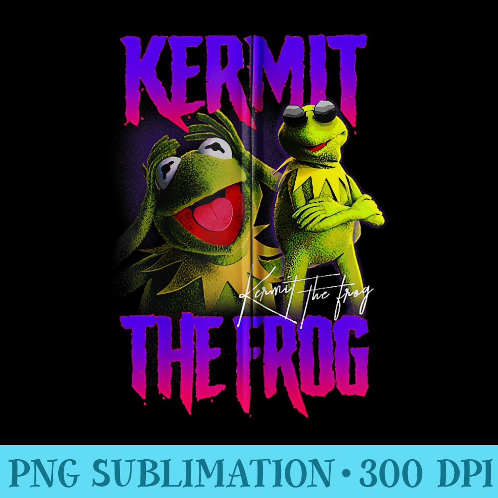 Disney The Muppets Kermit The Frog Cool Neon Vintage Poster | Inspire ...