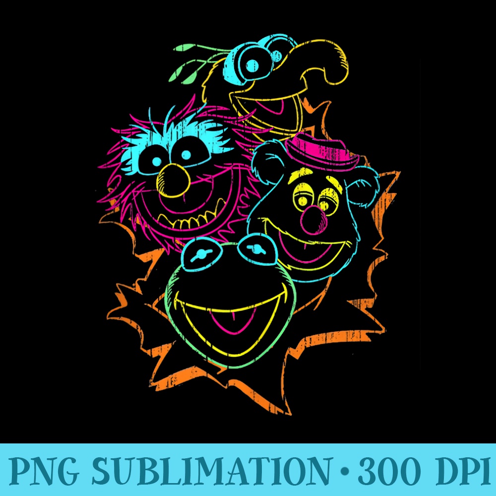 Disney The Muppets Vintage Variety Show Group Neon Poster - | Inspire ...