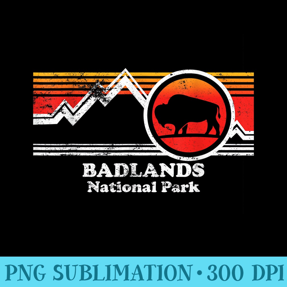 Vintage Badlands National Park Tshirt Retro - Download PNG A | Inspire ...