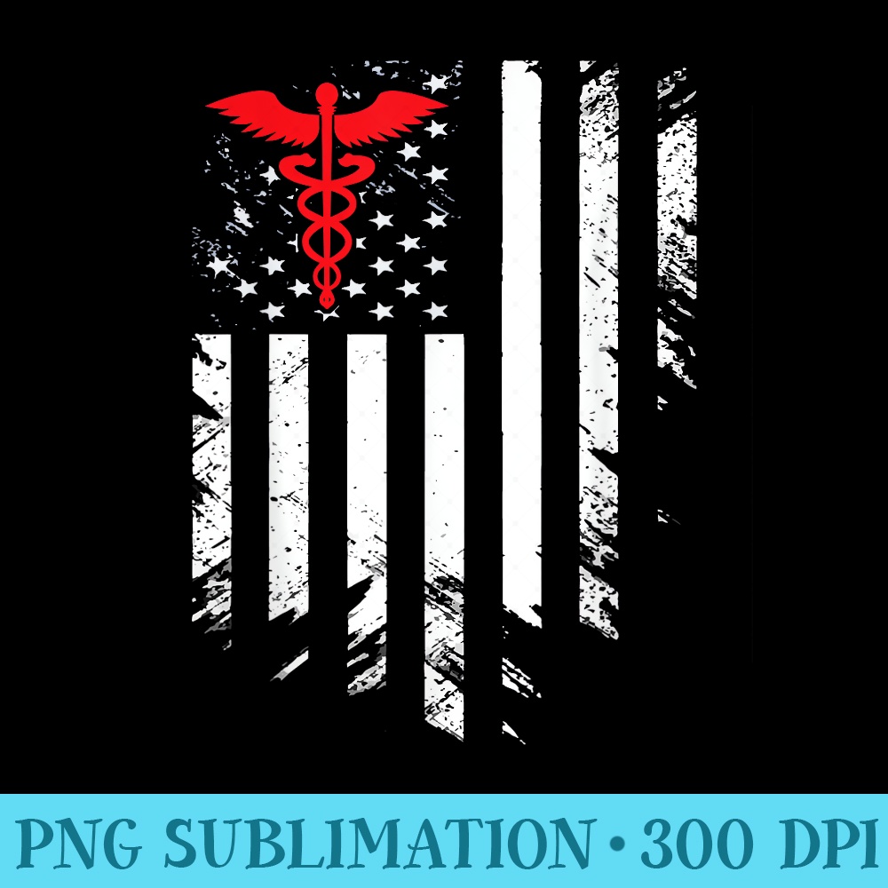 Nurse Thin Red Line Caduceus American Flag - Download Transp | Inspire ...