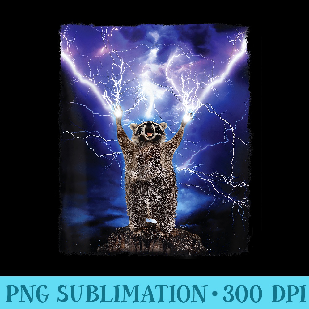Merch Funny Trash Panda Lightning Thunderbolt On Mountain - | Inspire ...
